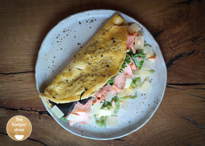 Crepe keto de salmón – 508kcal – The Konjac Shop